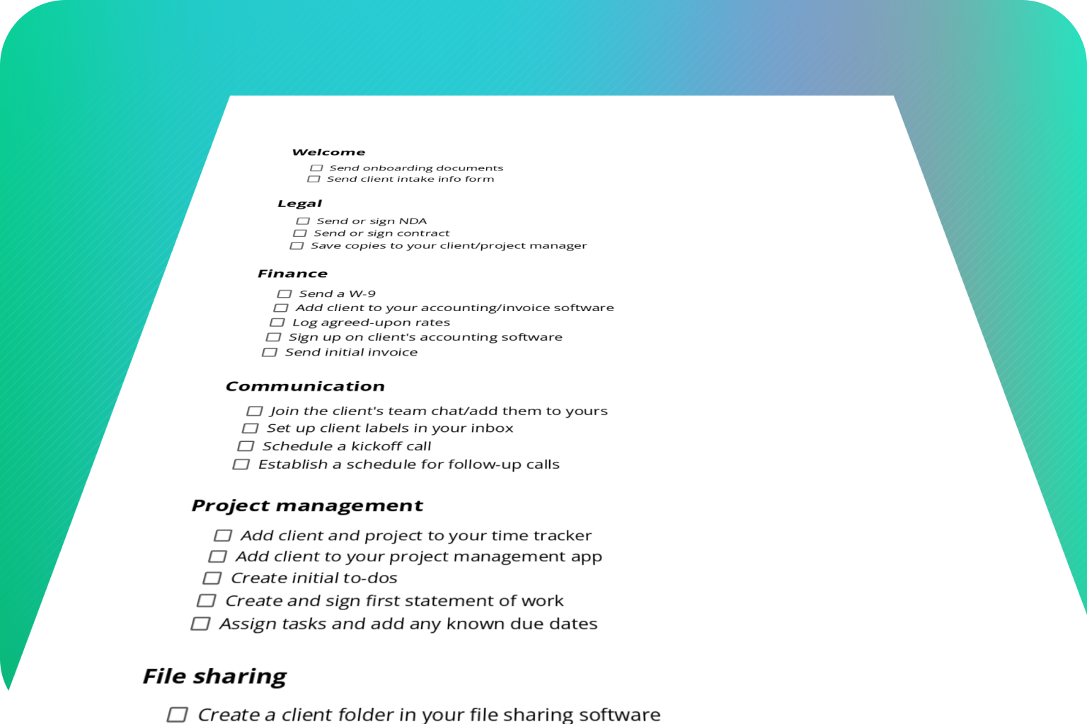 The 6-step client onboarding checklist (Full Guide with Template)